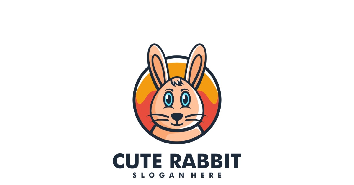 Cute Rabbit Simple Mascot Logo Style - TemplateMonster