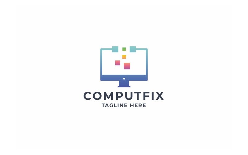 Professional Computer Fix Logo #267330 - TemplateMonster