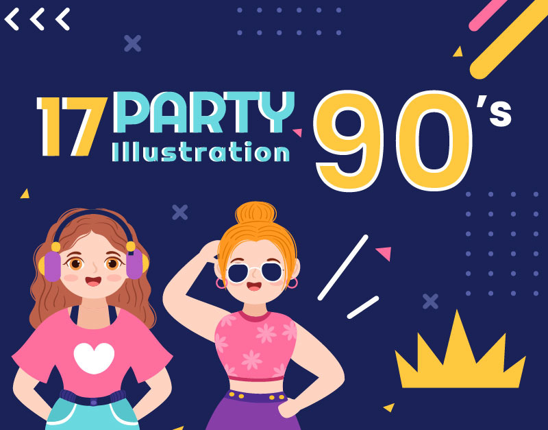 90s Retro Party Illustration #267300 - TemplateMonster