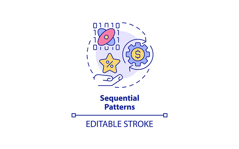 Icono de concepto de patrones secuenciales - TemplateMonster