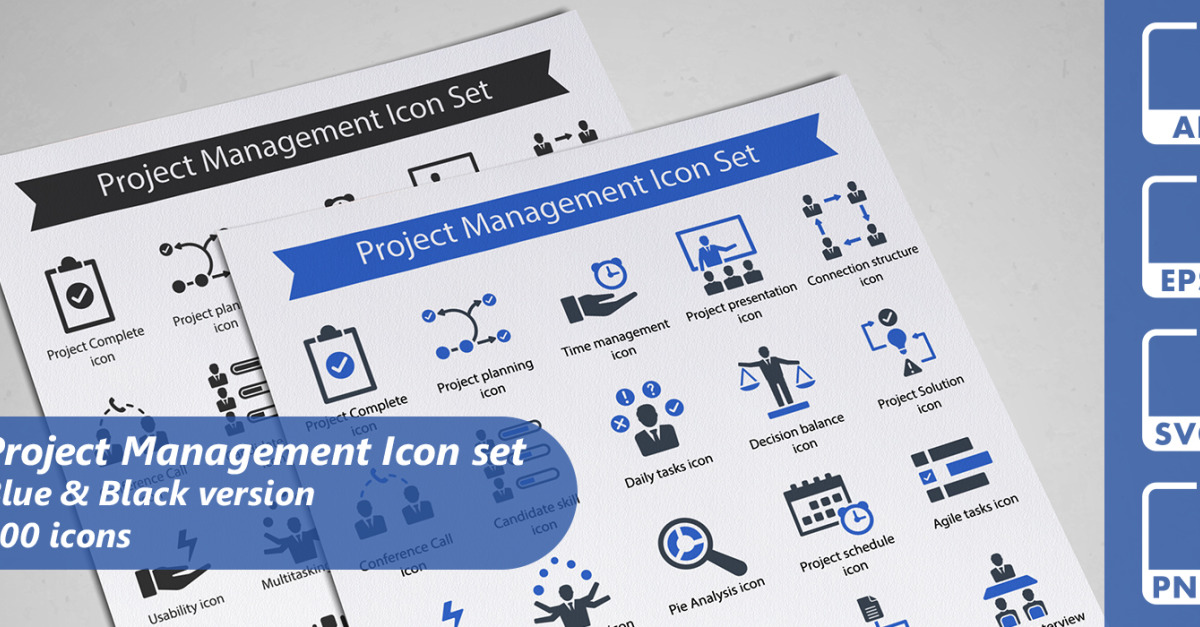 Project Management Icon Set #267886 - TemplateMonster
