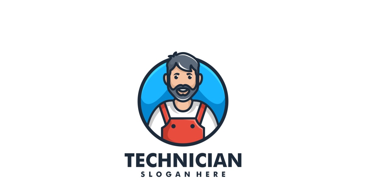 Technician Mascot Cartoon Logo #267819 - TemplateMonster