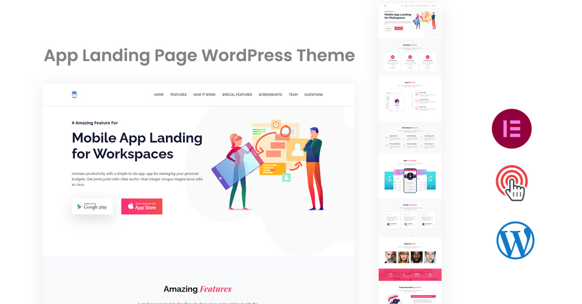 XMobileapp - Mobile App One page WordPress Theme