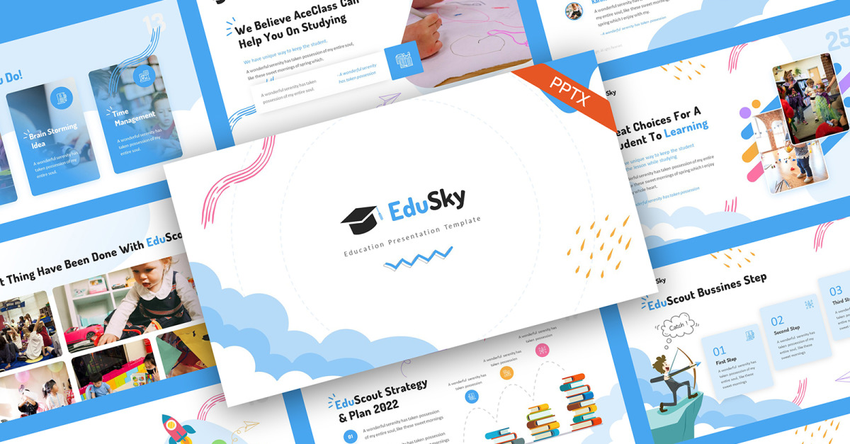 Modèle PowerPoint de formation créative EduSky