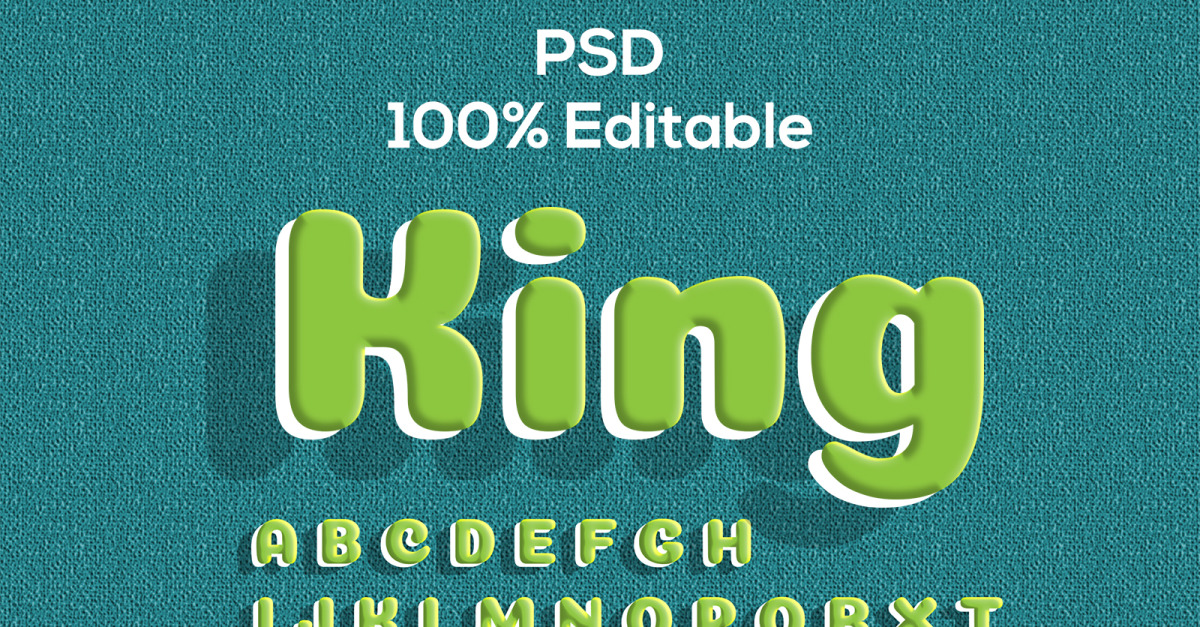 King | 3D King Editable Psd Text Effect | Modern King Psd Text Effect