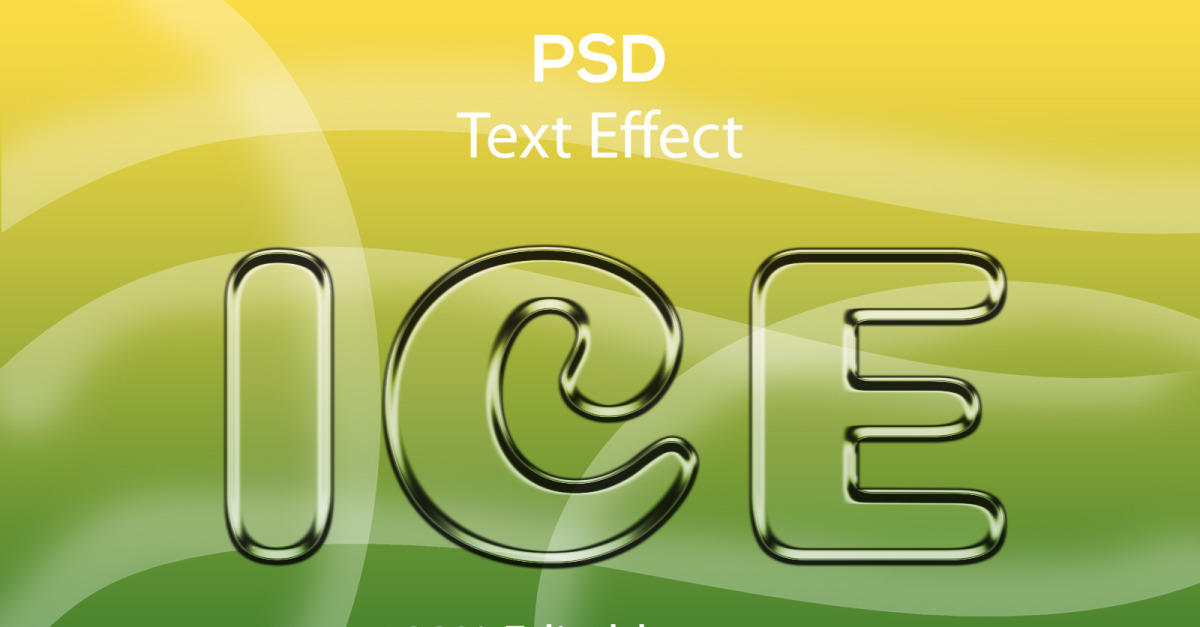 Ice | Ice Editable Psd Glass Text Effect | Modern Ice Psd Glass Text Effect