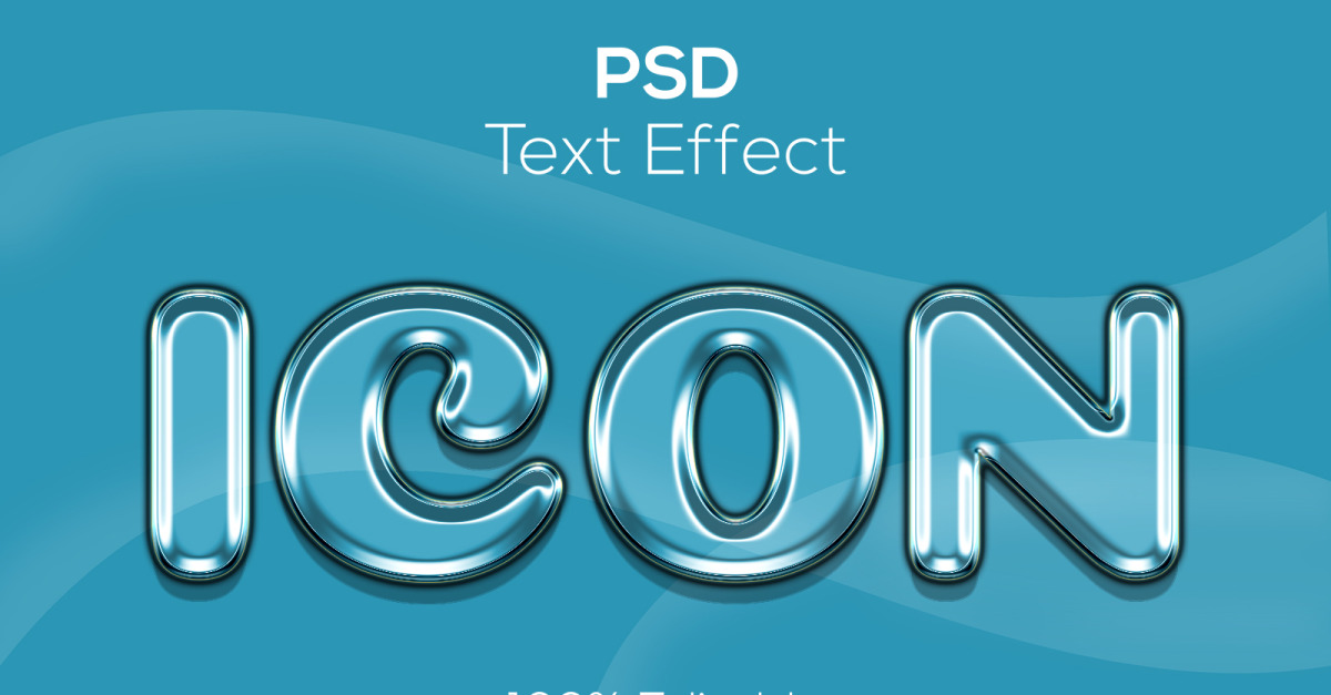 Icona | Icona Modificabile Psd Testo Effetto Vetro | Icona moderna Psd ...