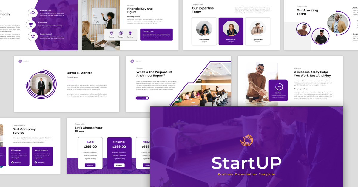 Start Up - Modelo de PowerPoint de apresentação de negócios da empresa
