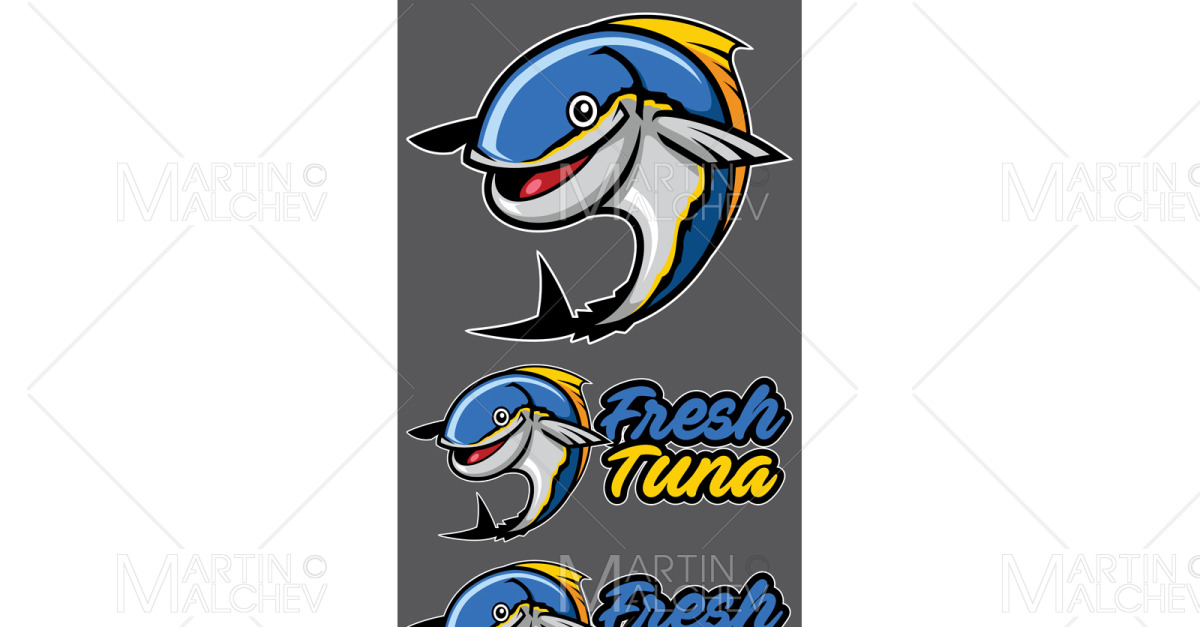 Atún, pez, mascota, 2, vector, ilustración - TemplateMonster