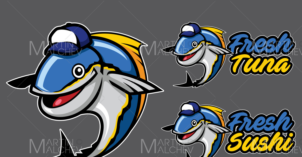 Atún, pez, mascota, vector, ilustración - TemplateMonster