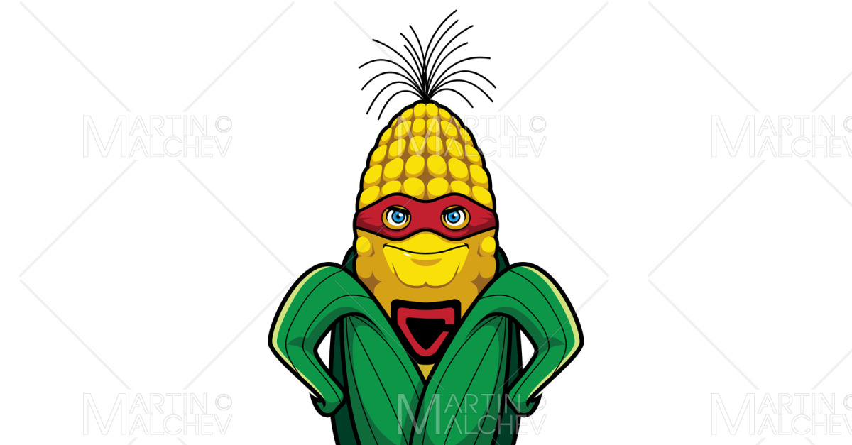 Corn Superhero Mascot Vector Illustration - TemplateMonster