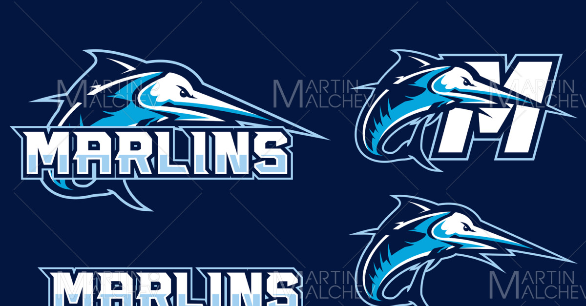 Marlins Team Mascot Vector Illustration - TemplateMonster