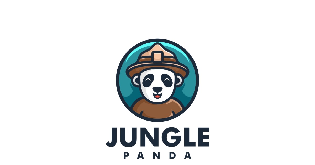 Logotipo de mascote simples do Jungle Panda - TemplateMonster