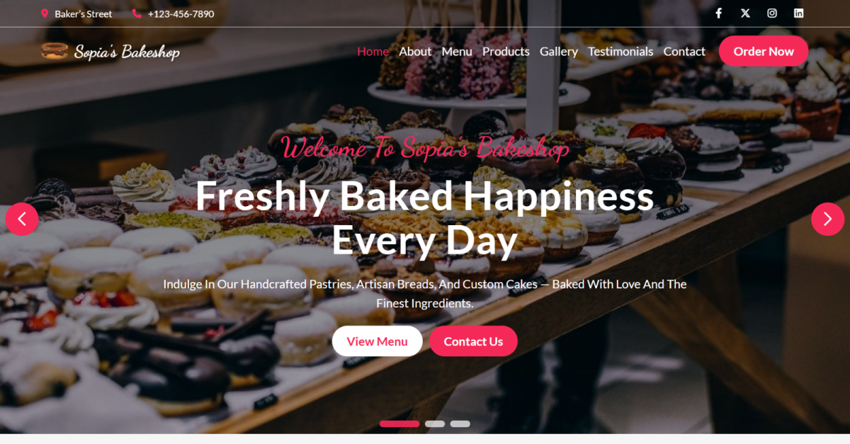 Sopia's Bakeshop - Bakery HTML5 Landing Page Template