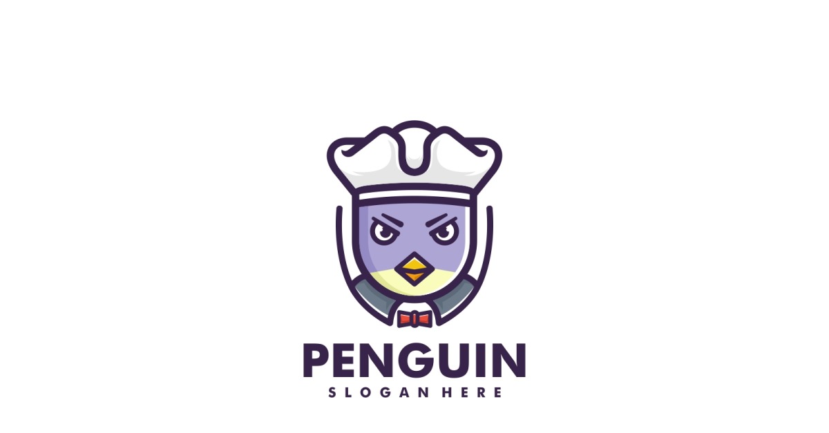 Captain Penguin Cartoon Logo Style #268965 - TemplateMonster