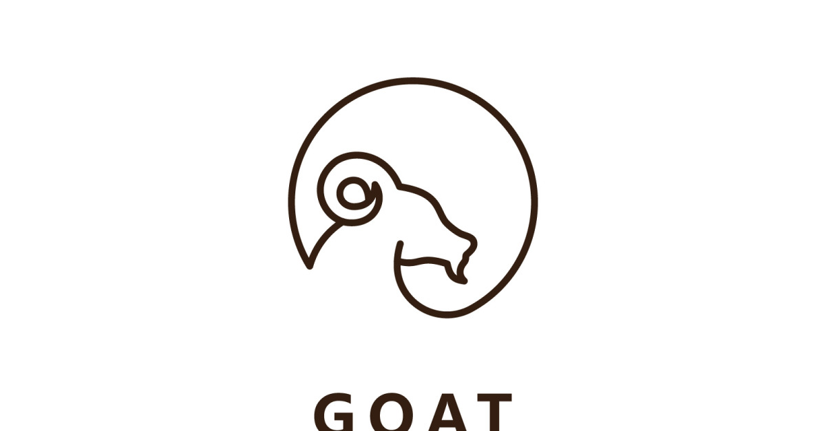 Keçi Hayvan Kafası Vektör Logo Tasarım Şablonu V5