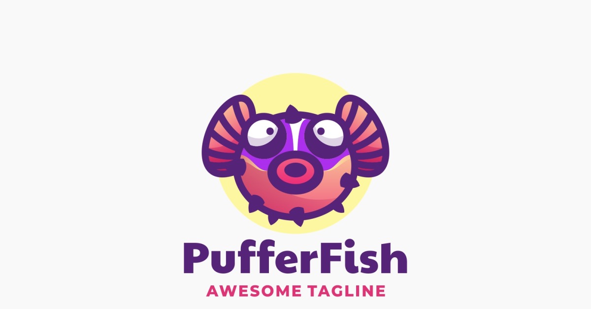 Pufferfish Mascot Cartoon Logo #268970 - TemplateMonster