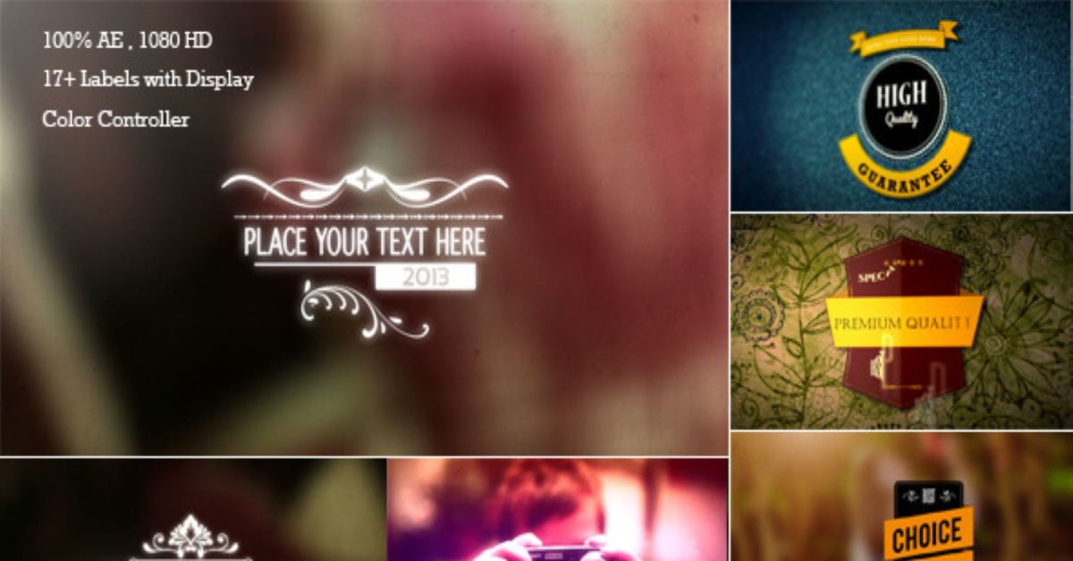 Retro Titles and Labels- After Effects Templates