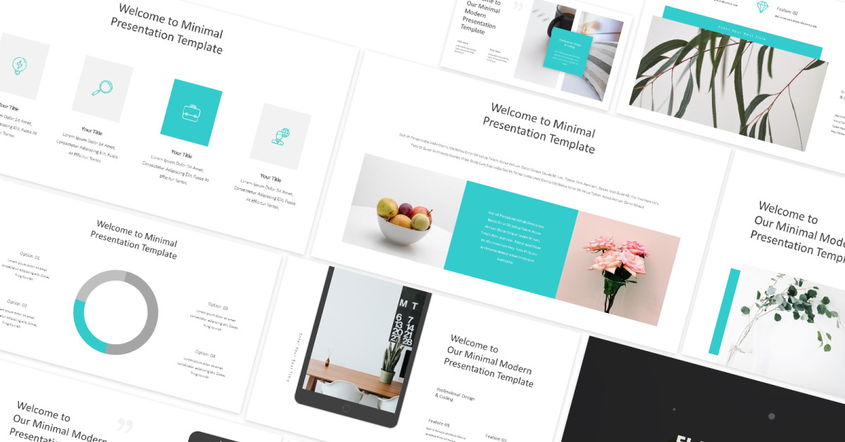 Modèle PowerPoint moderne minimal de Flakre - TemplateMonster