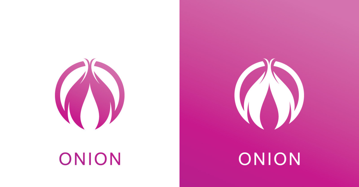 Onion Vector Template. Red Onion Logo Design V11