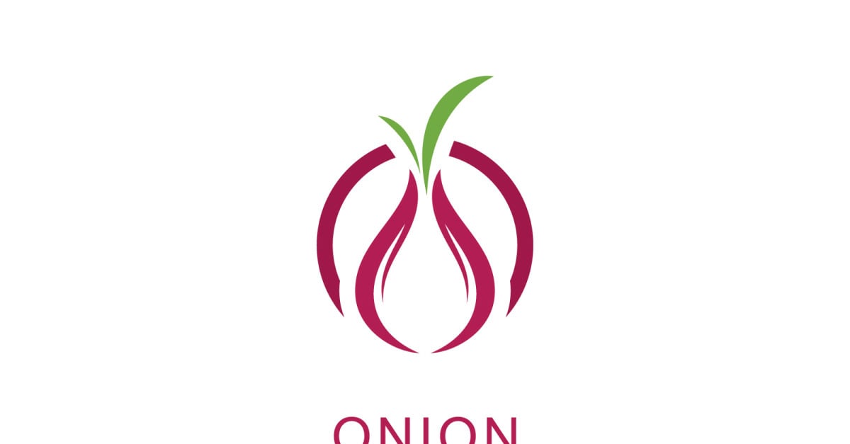 Onion Vector Template. Red Onion Logo Design V7