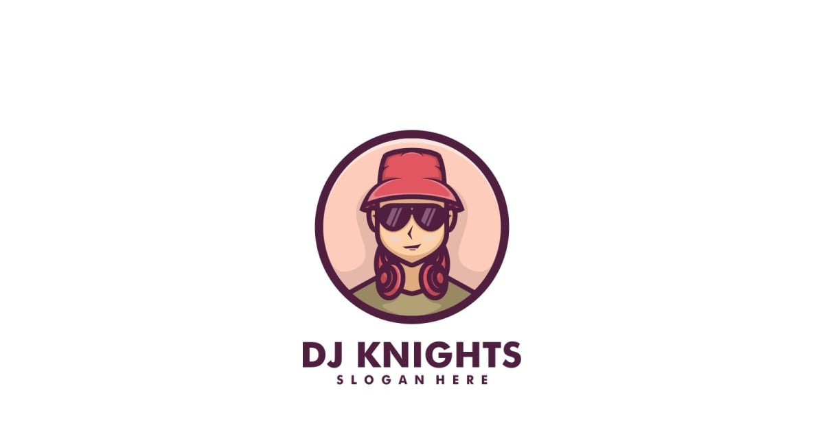 Dj Knight cartoon Character Logo #269601 - TemplateMonster