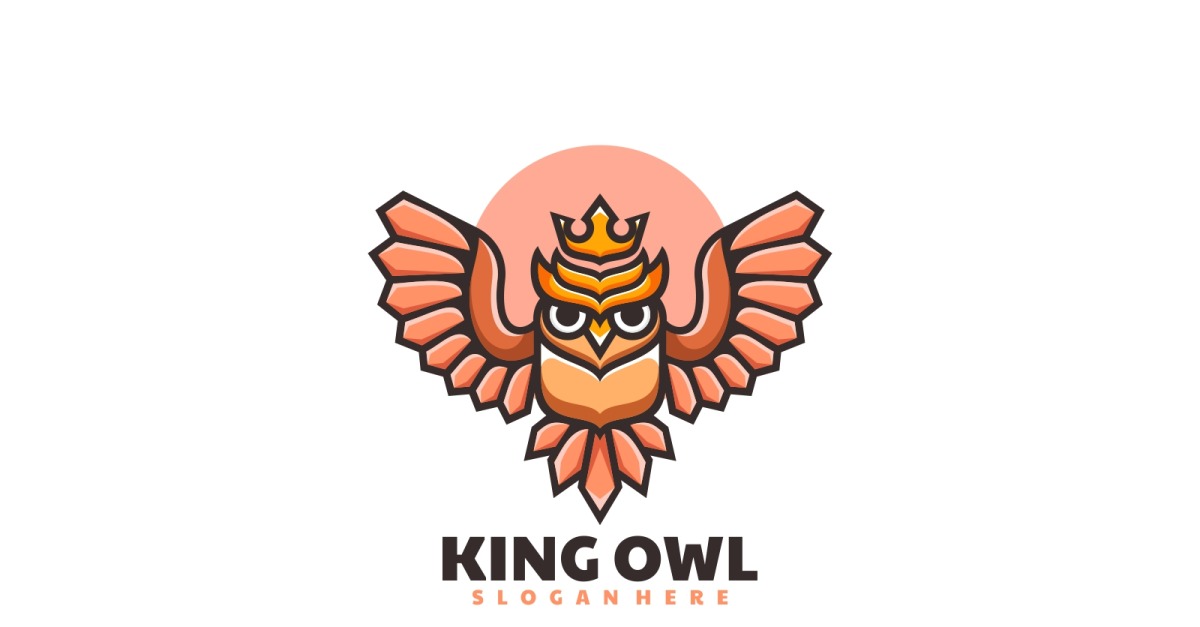 Logotipo de mascote simples do rei coruja - TemplateMonster