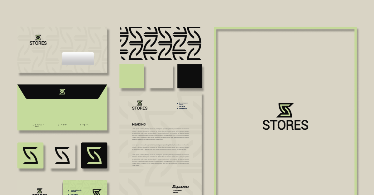 Modèle de logo de magasins Marque de commerce électronique