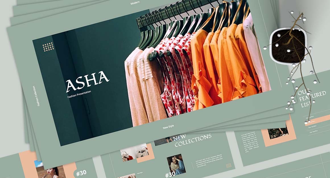 Asha - Moda PowerPoint #269791 - TemplateMonster