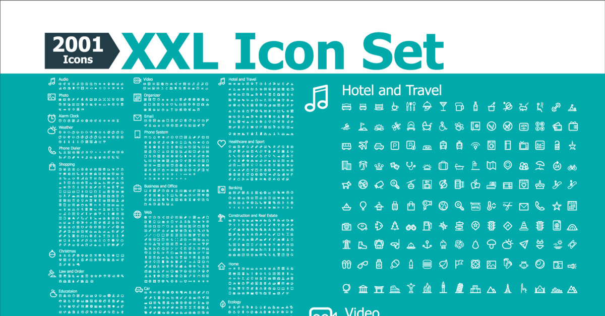 2001 XXL Icon Set, Web icon, Media, Business, Office, Shopping icons ...