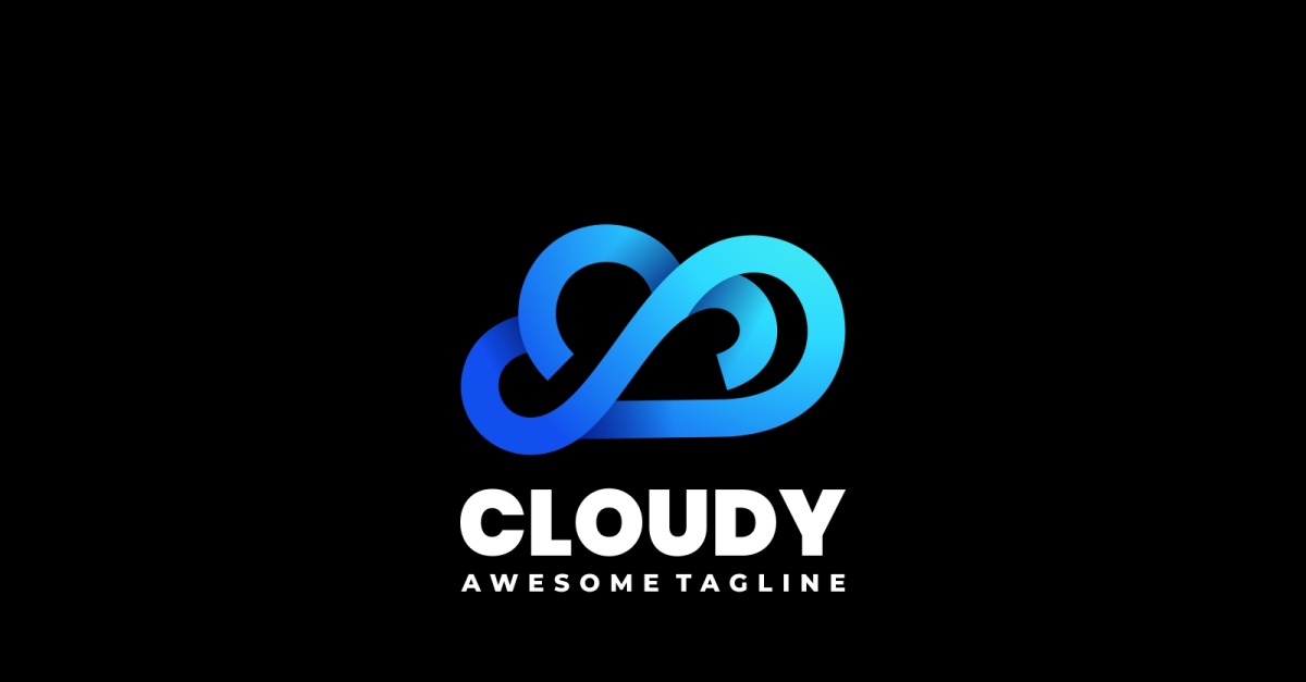 Cloud Line Art Gradient Logo Design #269971 - TemplateMonster