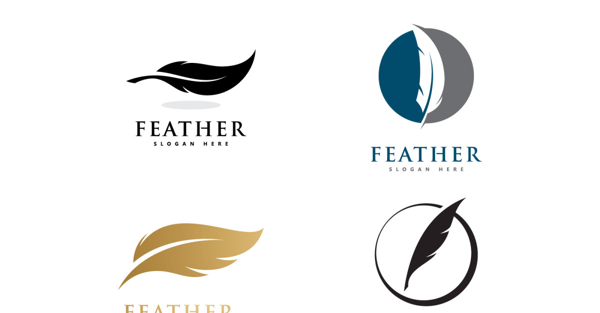 Feather Vector Logo Design Template V13 - TemplateMonster