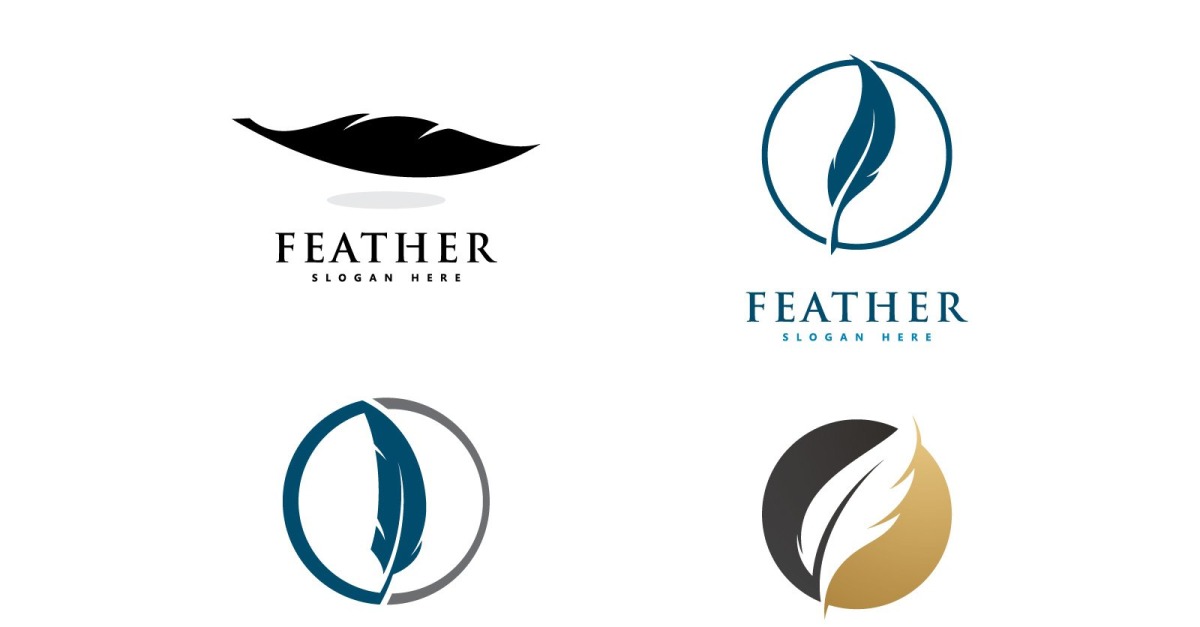 Feather Vector Logo Design Template V15 - TemplateMonster