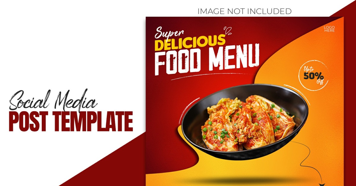 Super Delicious Food Menu Social Media Promotional Post