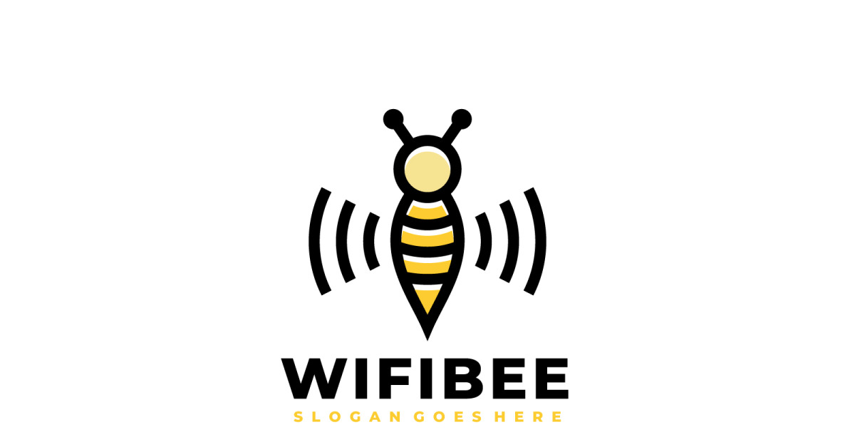 Wifi and Connexion Bee Logo template - TemplateMonster