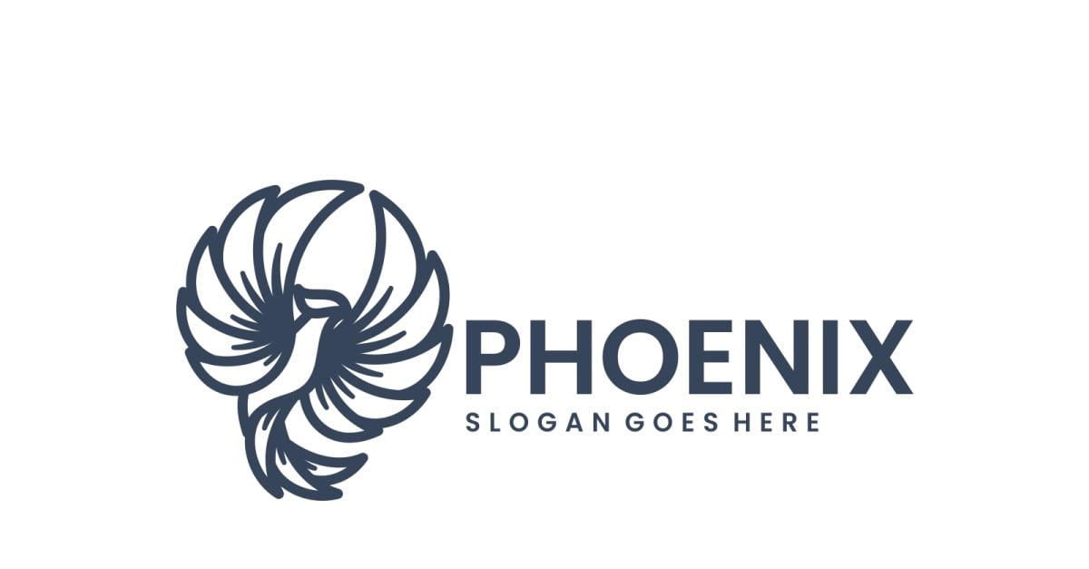 Phoenix Line Art Logo Template #270179 - TemplateMonster