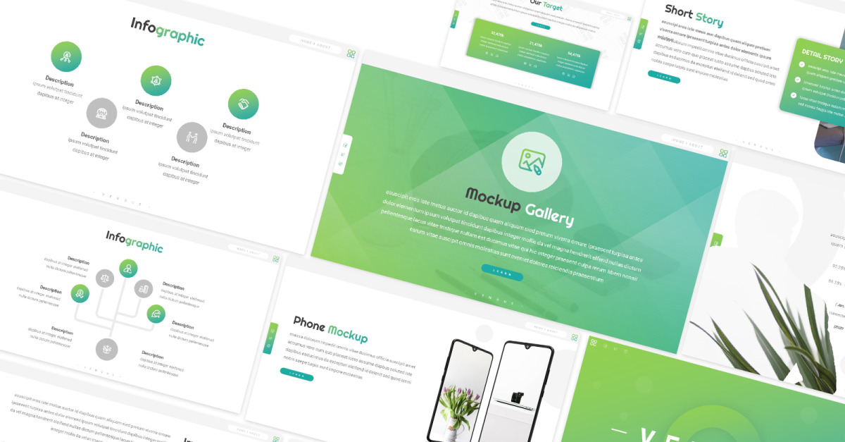 Plantilla de Keynote creativa venosa - TemplateMonster