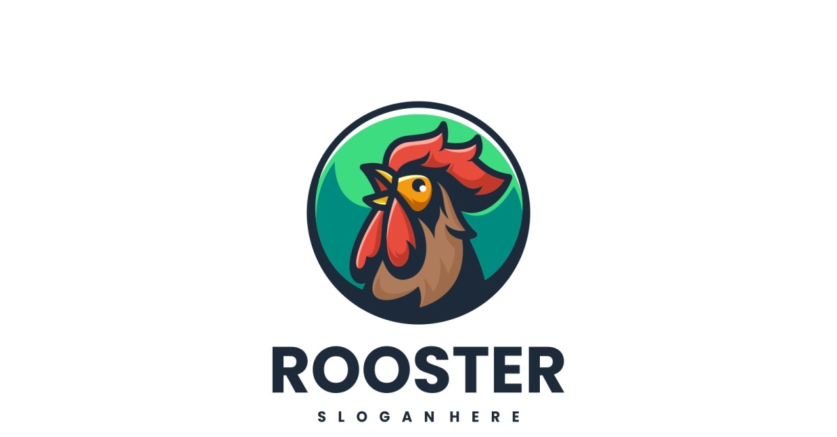 Logo de mascotte simple de coq Vol.1 - TemplateMonster