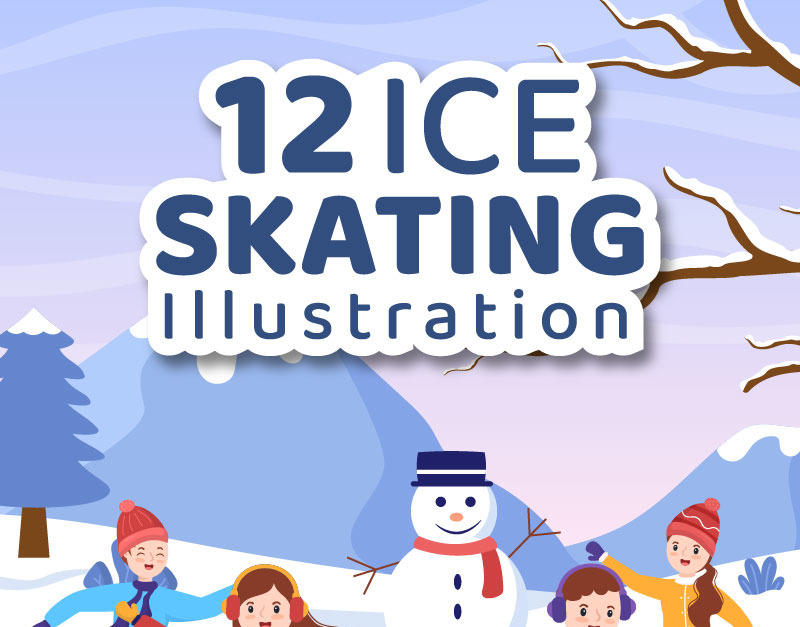 12 Ice Skating Design Illustration #270887 - TemplateMonster