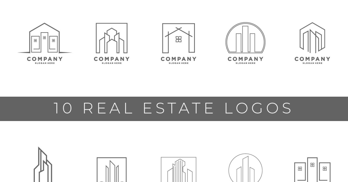 Real Estate Agency Liner Logo Design Template