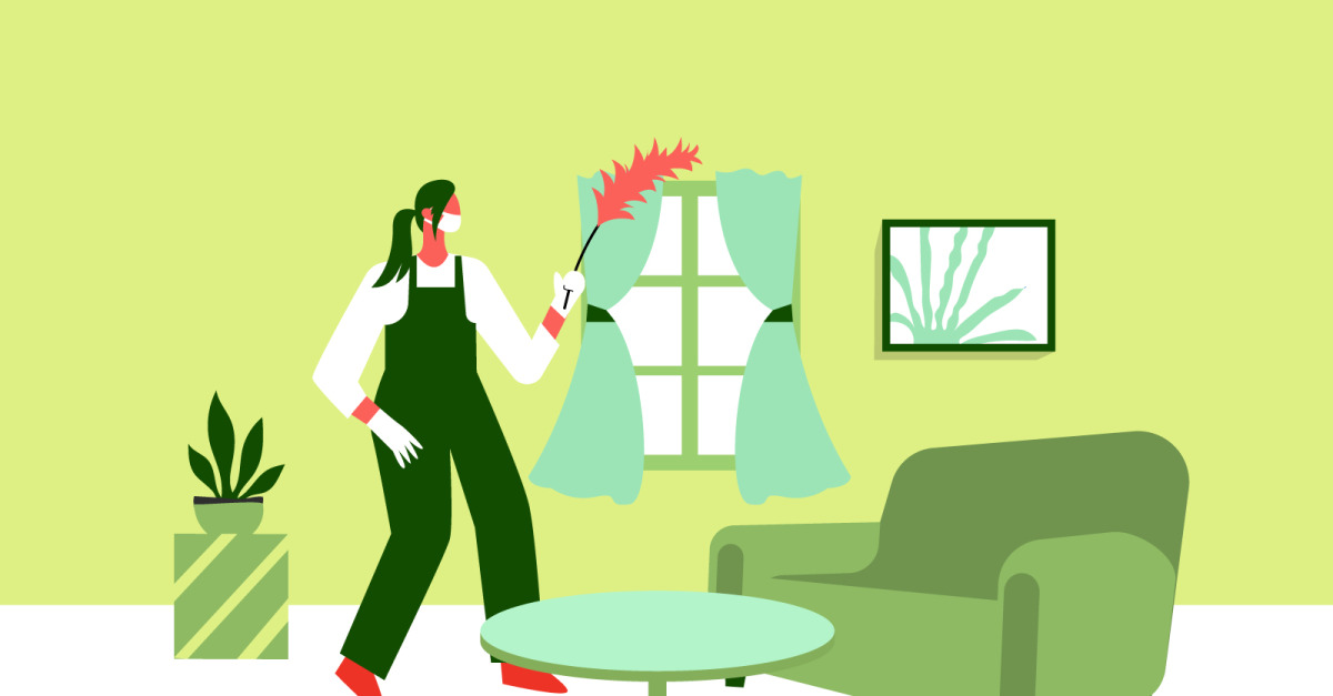 Cleaning House Concept Free Illustration Vector