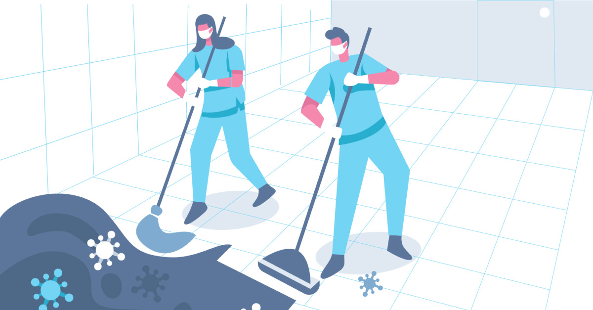 Cleaning Up Bacteria Free Illustration Concept Vector