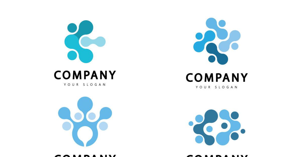 Science laboratory sign Abstract blue turquoise color science logo ...