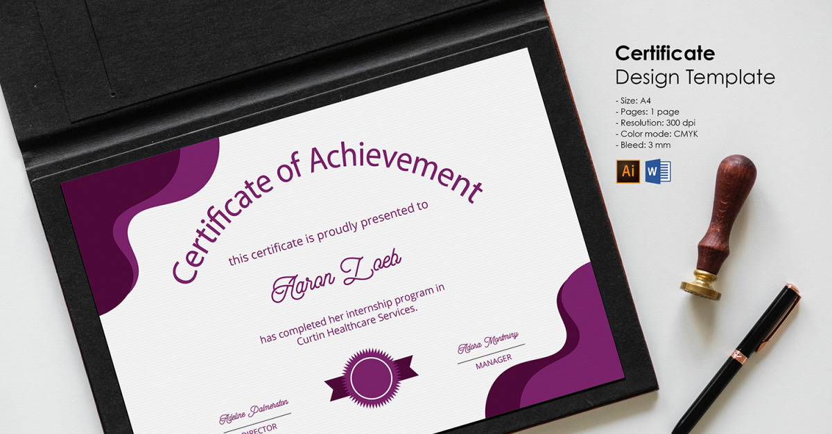 Modèle imprimable de certificat de réussite - TemplateMonster