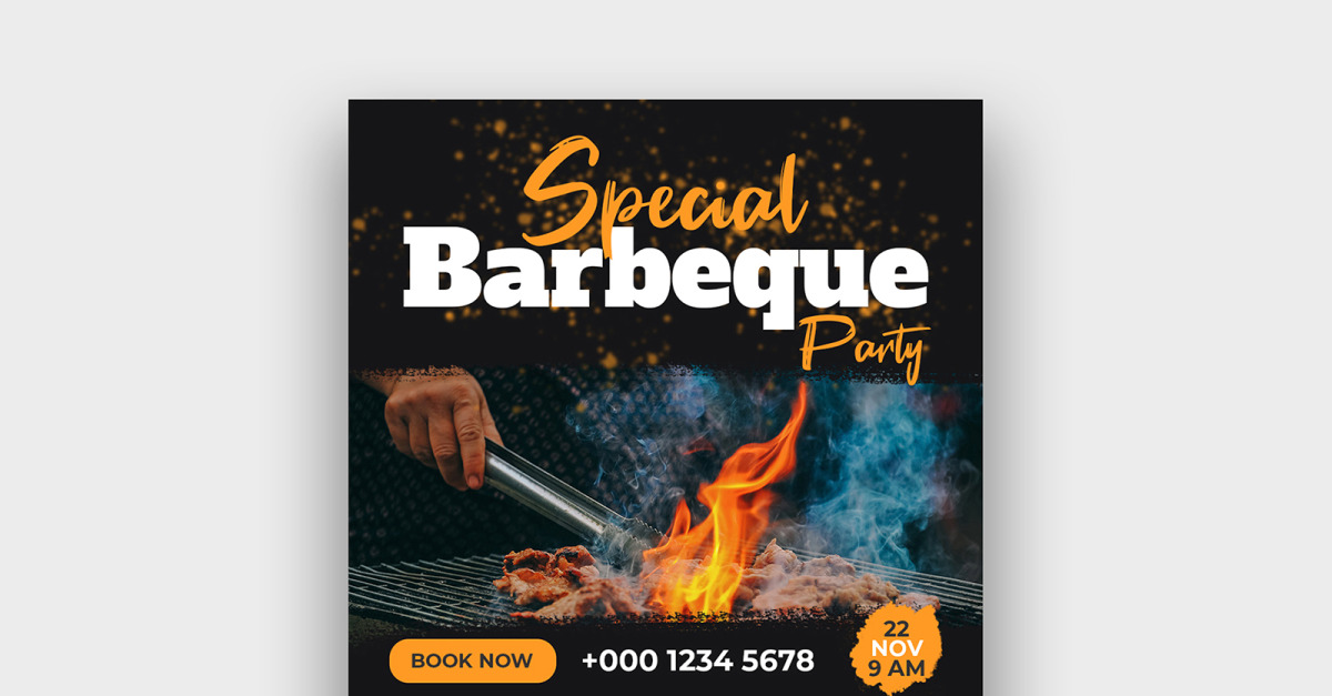 Barbeque Social Media Post #271149 - TemplateMonster