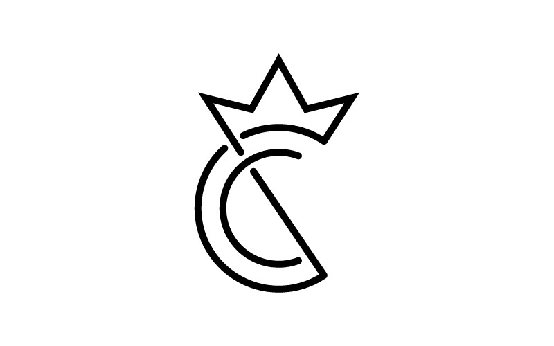 Lettre C King Royal Logo Design Illustration vectorielle