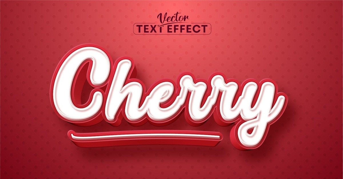 Cherry - Editable Text Effect, Cartoon Text Style, Graphics Illustration