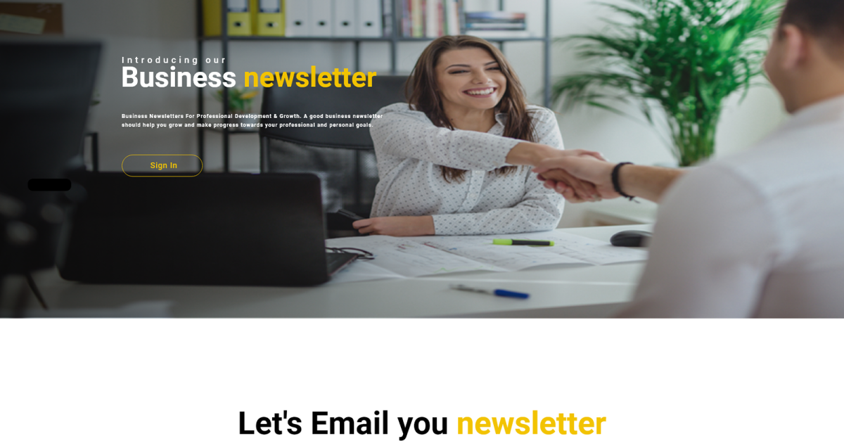 Newsletter User Interface Design Landing Page UI Elements