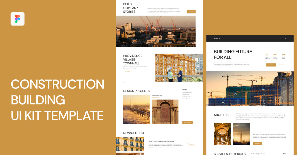 Construction Building UI Kit Template - TemplateMonster