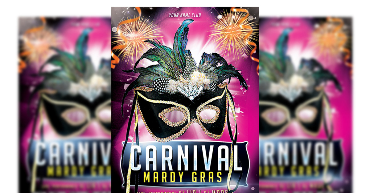 Modelo de Folheto do Mardy Gras #271447 - TemplateMonster